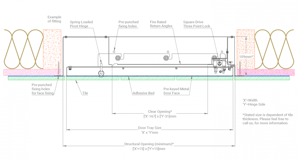 Tile Door Hinged - The Access Panel Company