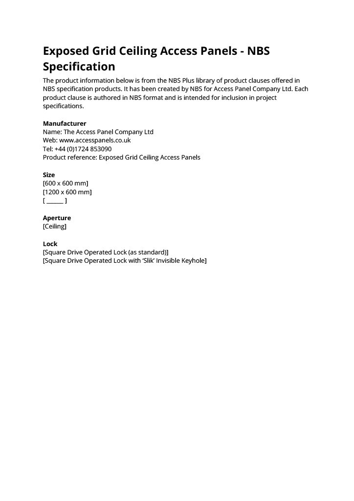 Exposed Grid Access Panel