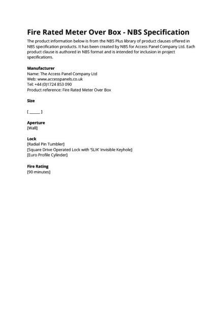 Fire Rated Meter Over Box | Simplis® | The Access Panel Company