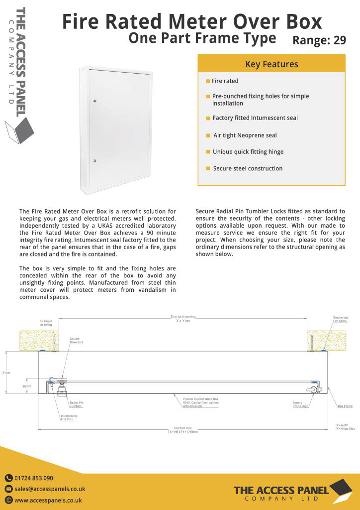 Fire Rated Meter Over Box | Simplis® | The Access Panel Company