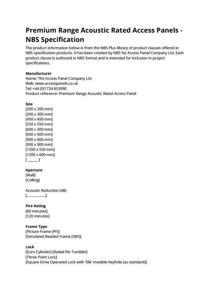 Premium Range Acoustic Rated