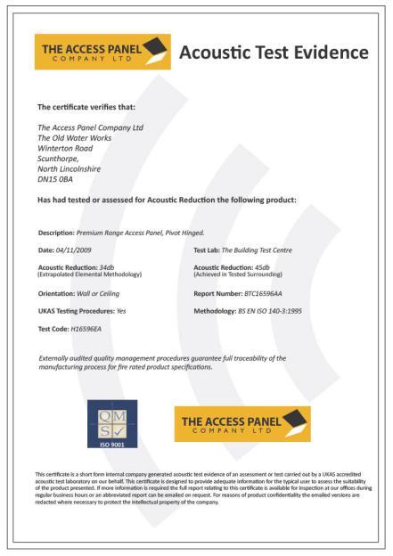 Premium Range Acoustic Rated