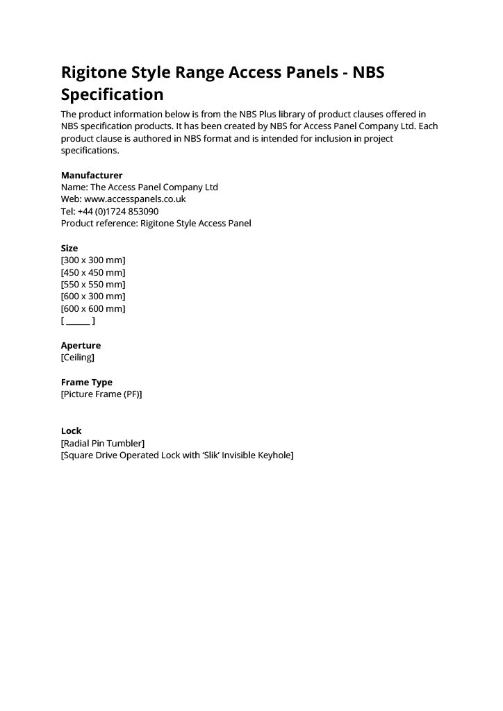 Rigitone Style Access Panel