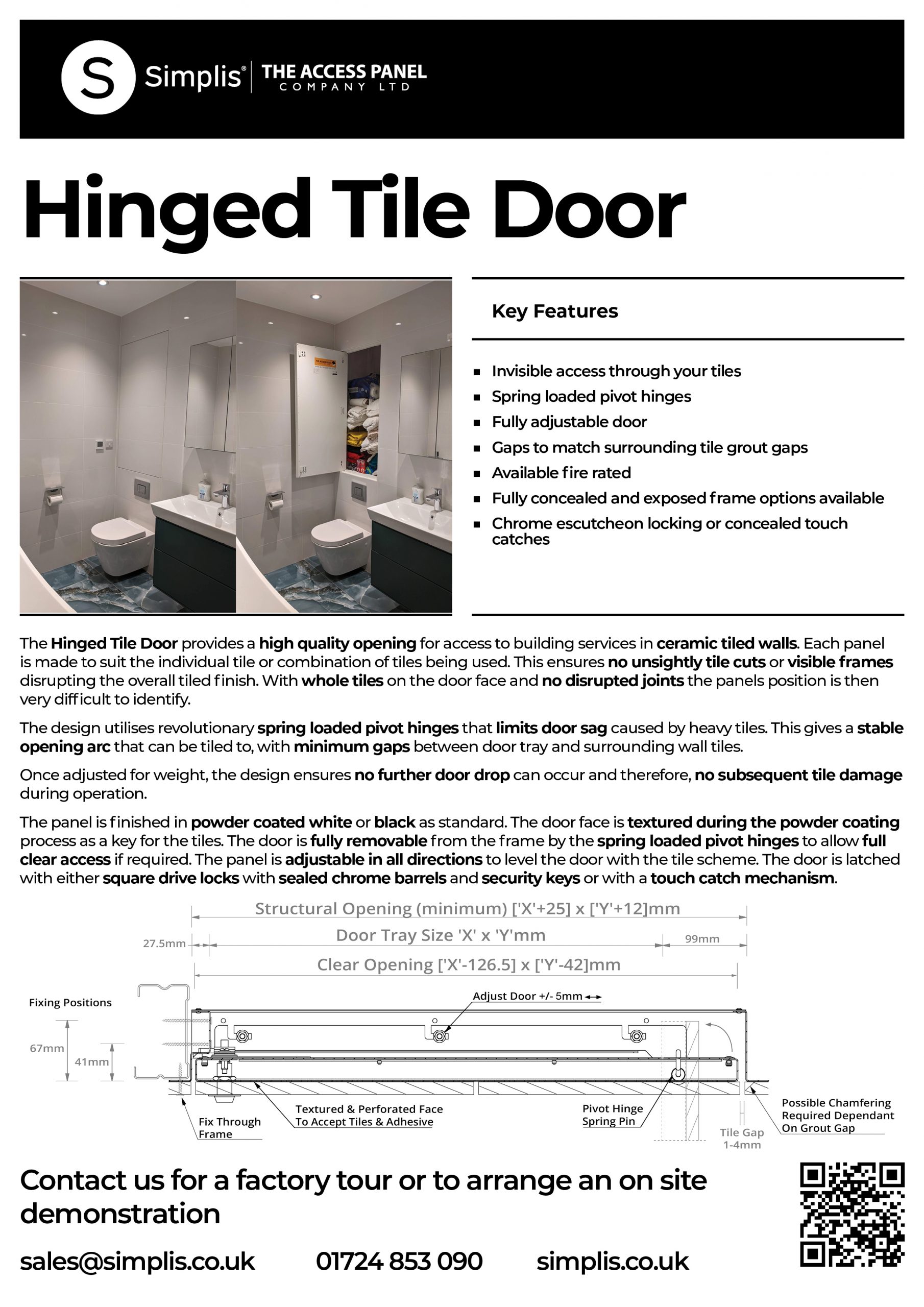 Hinged Tile Door